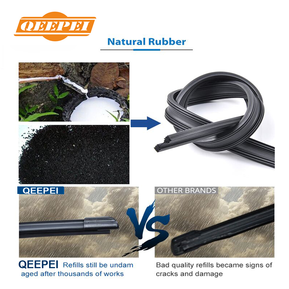 QEEPEI Windshield rubber for Hybrid Type Wiper Blades Only | Qeepei