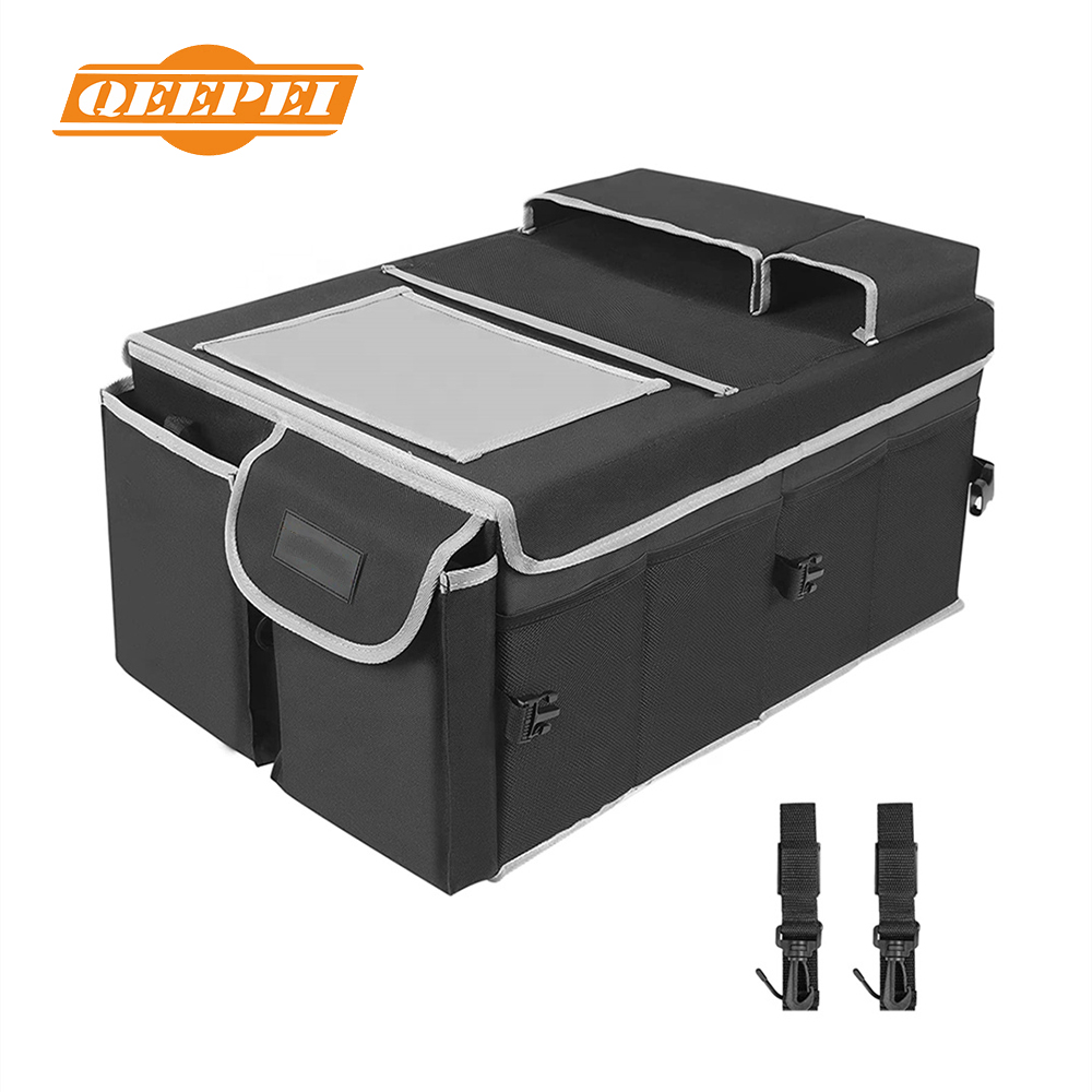 QEEPEI QSP048 PVC Car Trunk Organizer with Lid Back Seat Protector with ...