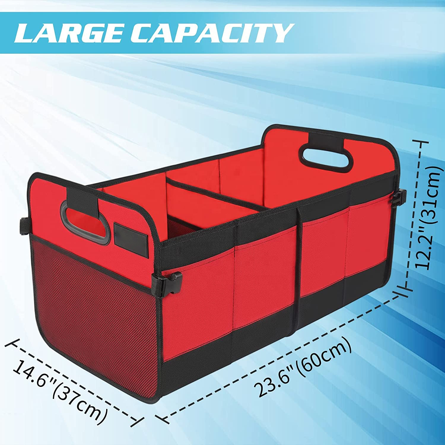 QEEPEI QSP051 Trunk Organizer for Car - Collapsible Trunk Storage with ...